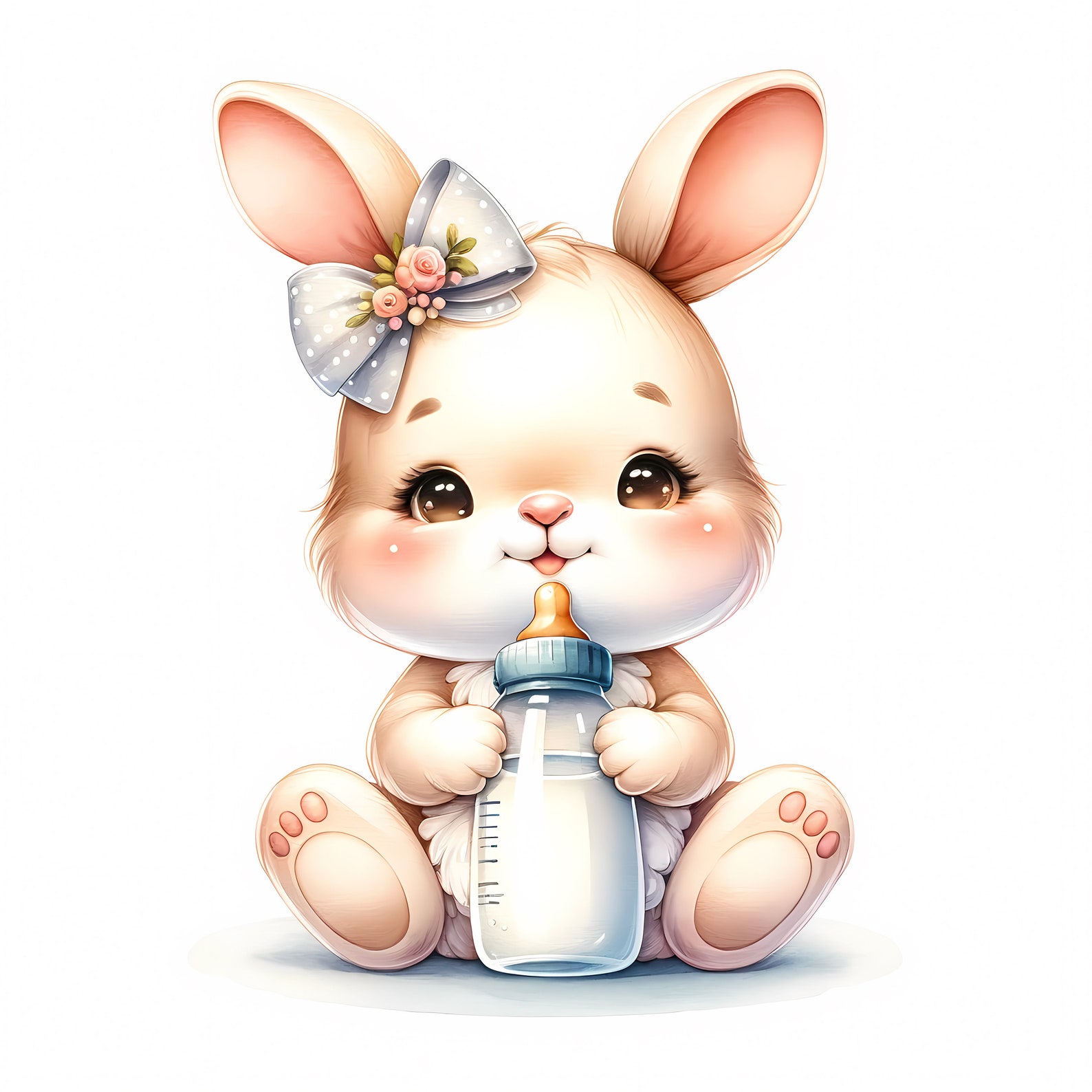 Baby Bunny Clipart: Nursery Decor, Baby Shower (commercial Use ...