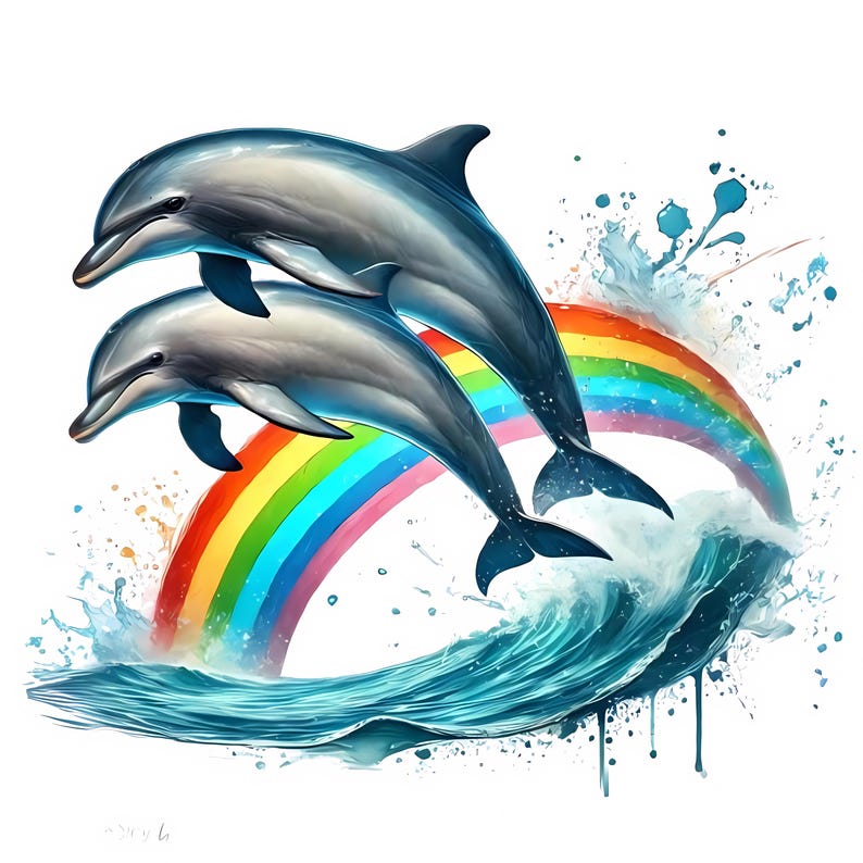 Playful Dolphin Clipart Bundle | Marine Animal Art (digital Download ...