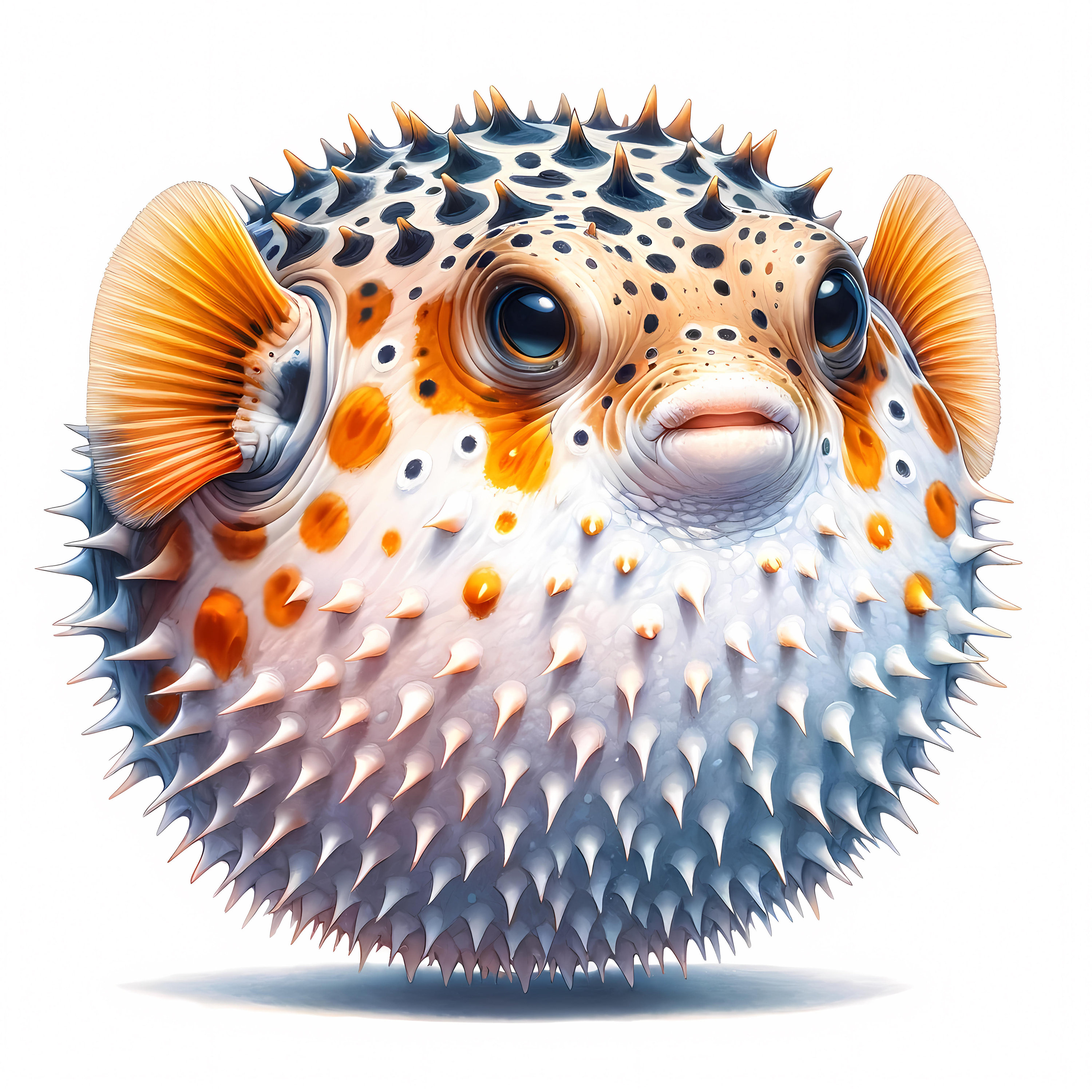 Puffer Fish Clipart 12 High-quality Jpgs Whimsical Pufferfish Clipart ...
