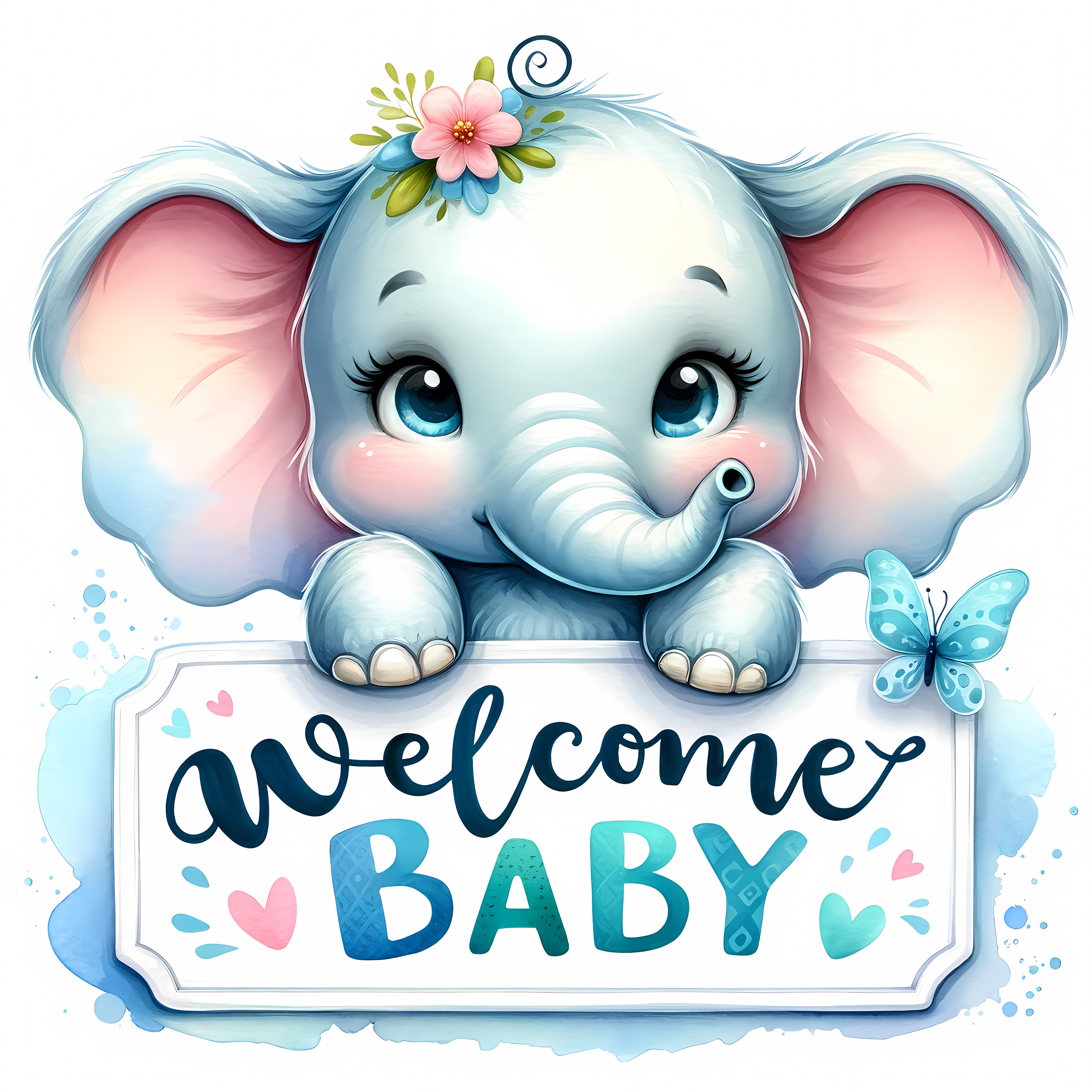 Welcome Baby Clipart 12 High-quality Jpgs Baby Shower, Card Making ...