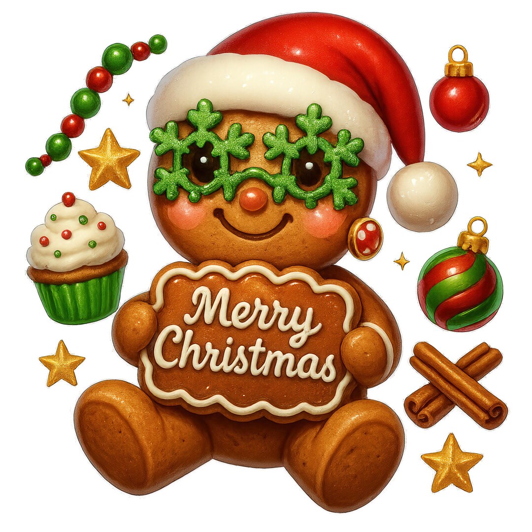 Gingerbread Man Clipart: Festive Holidays Graphics, Digital Download ...