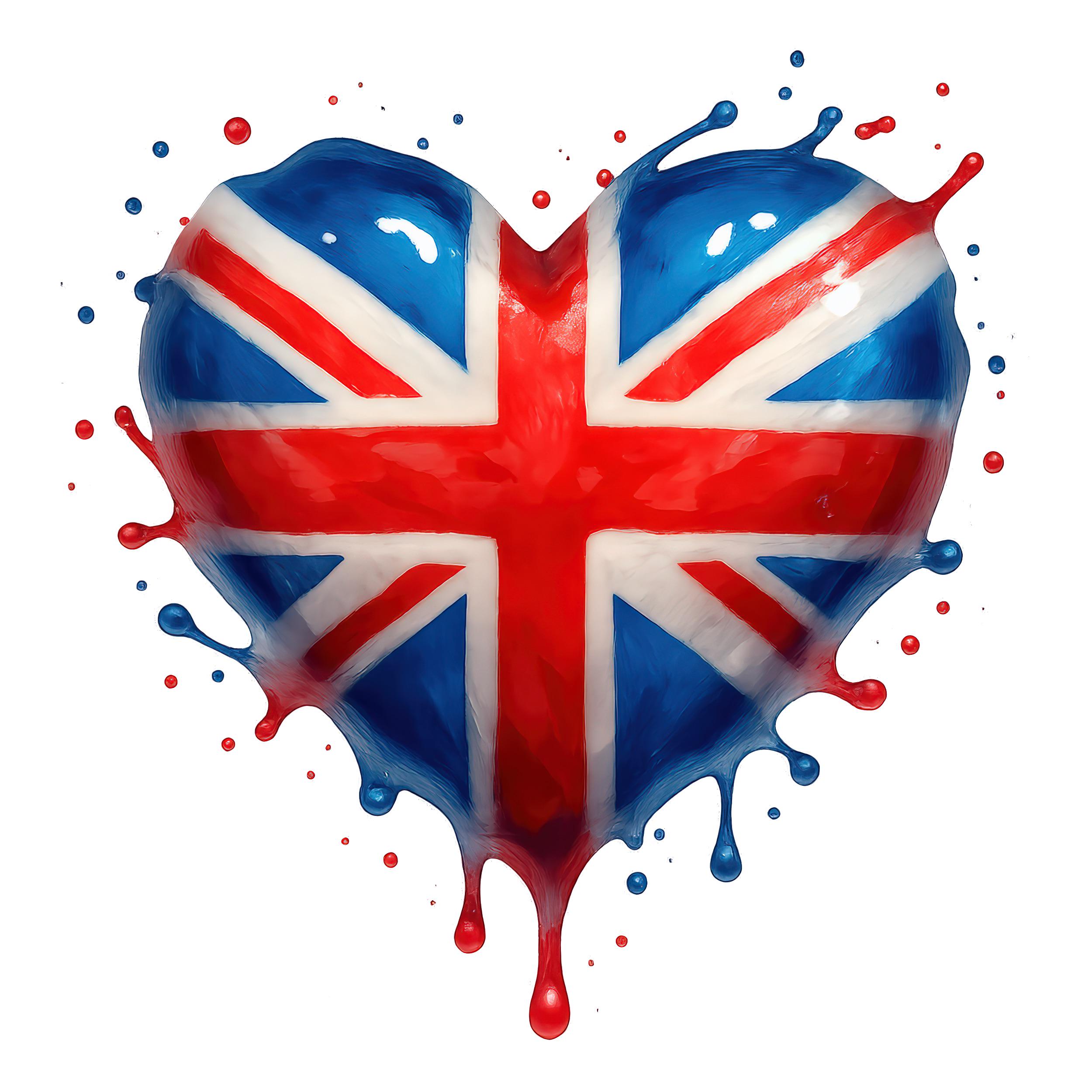 British Flag Heart Clipart, UK Pride PNG (digital Download) Set of 11 ...
