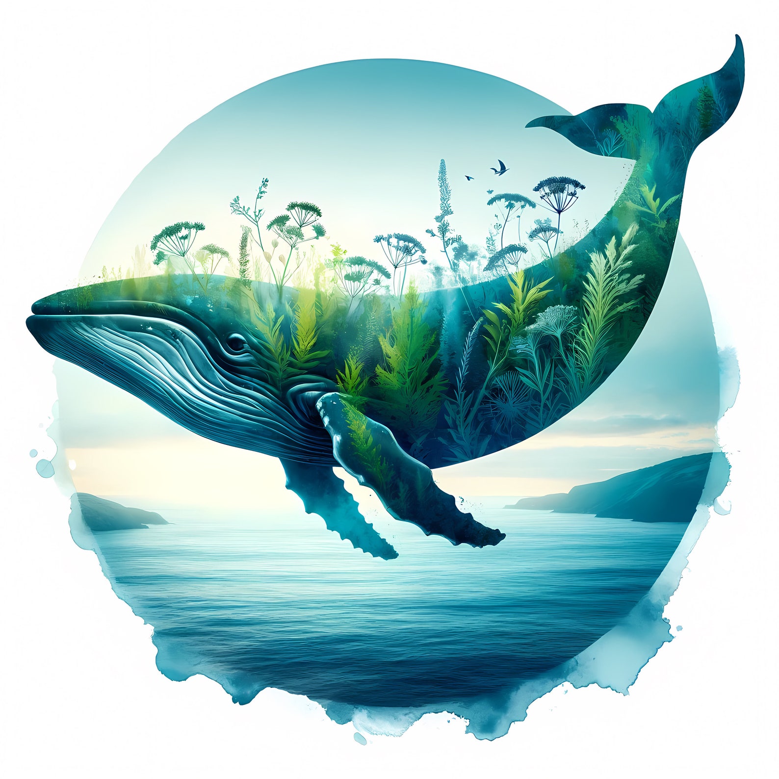 Whale Clipart Bundle 12 High-quality Jpgs Wall Art Aquatic Art Digital ...