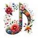 Music Notes Flowers Clipart 12 High-quality Jpgs Floral Music Note ...