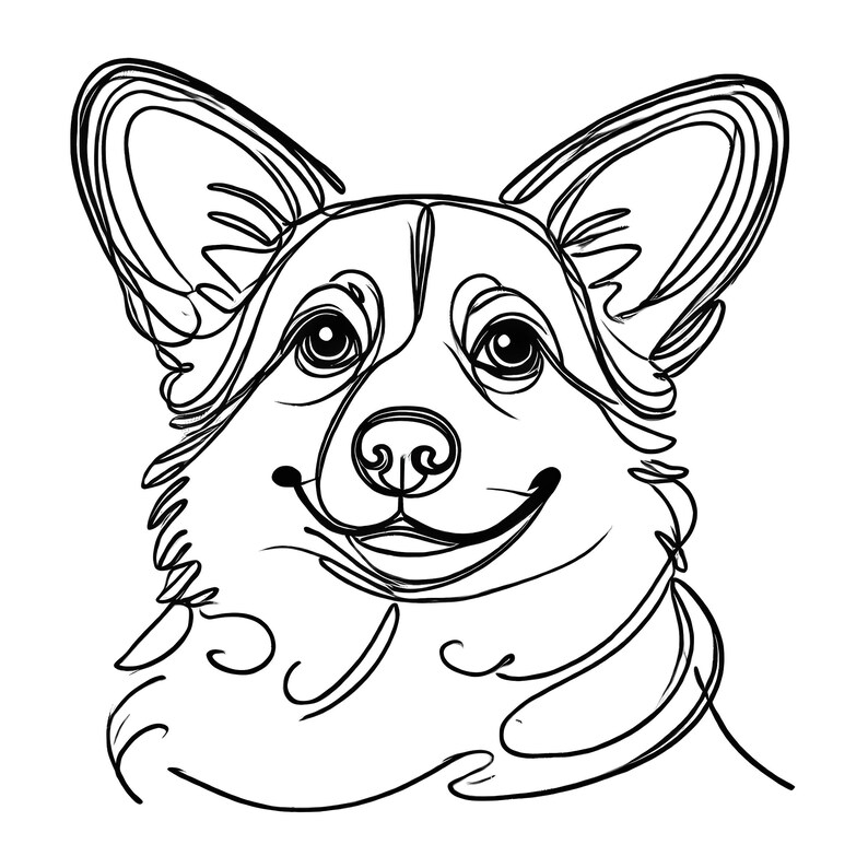 10 Corgi Line Art Clipart Bundle: Minimalist Dog Vector (SVG & PNG) - Etsy