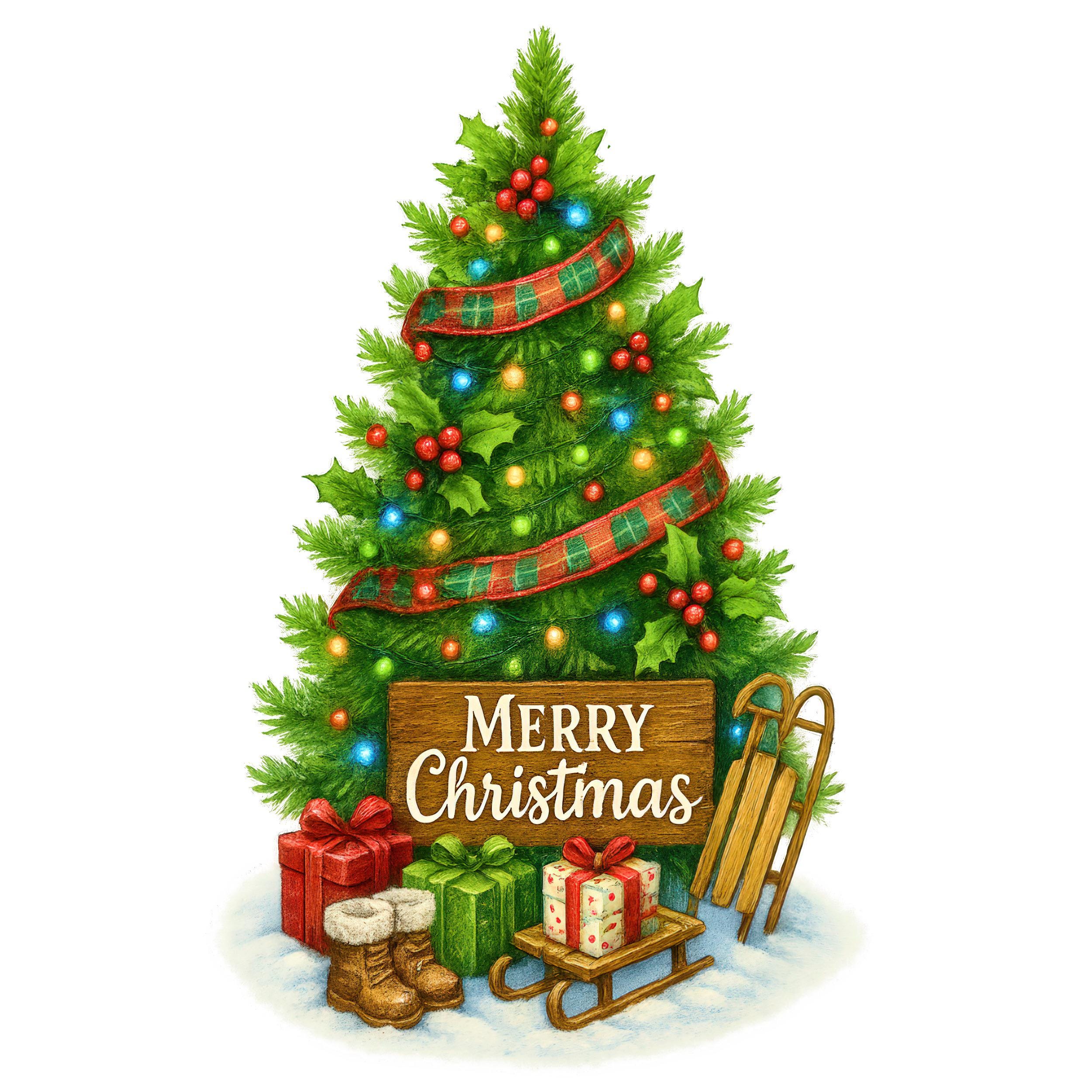 Christmas Tree Clipart: Festive Holiday Graphics (digital Download) 12 ...