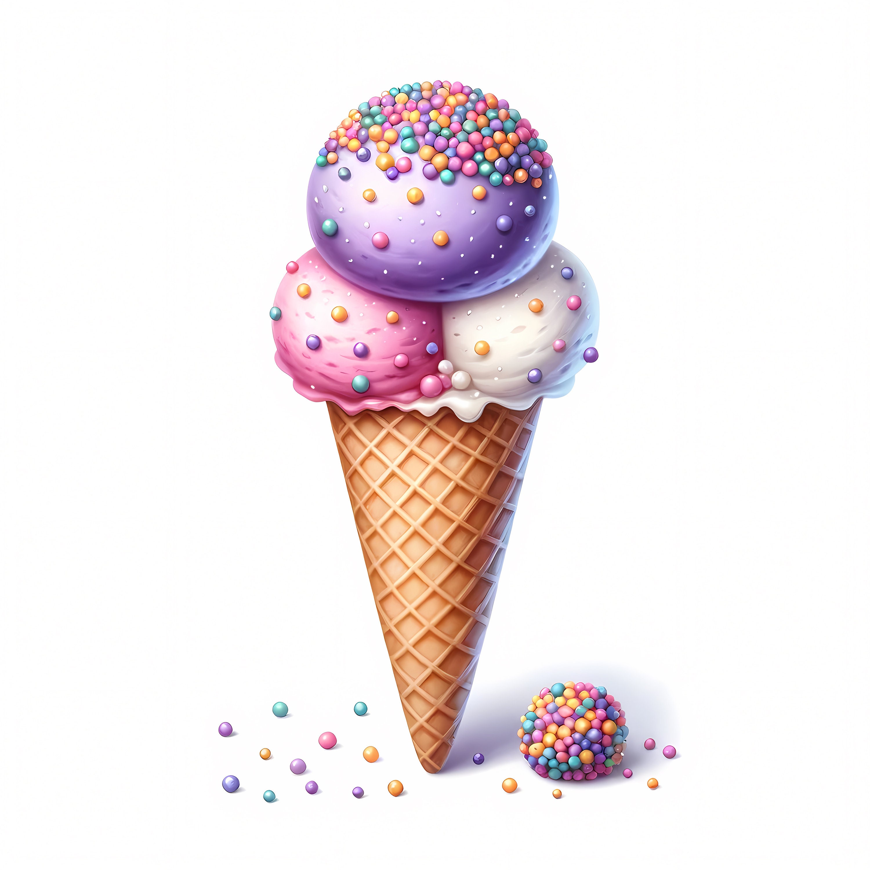 Sprinkles Ice Cream Clipart 12 High-quality Jpgs Delicious Ice Cream ...