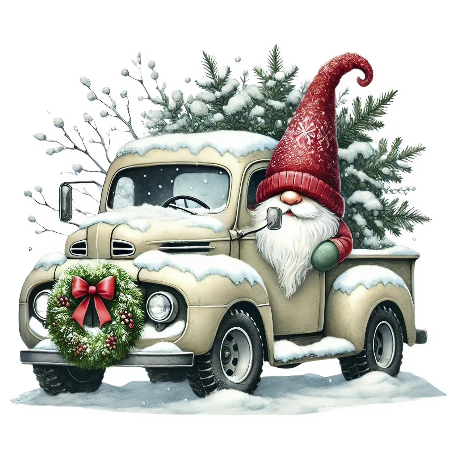 Christmas Gnome Truck Clipart: Holiday PNG Bundle (digital Download ...