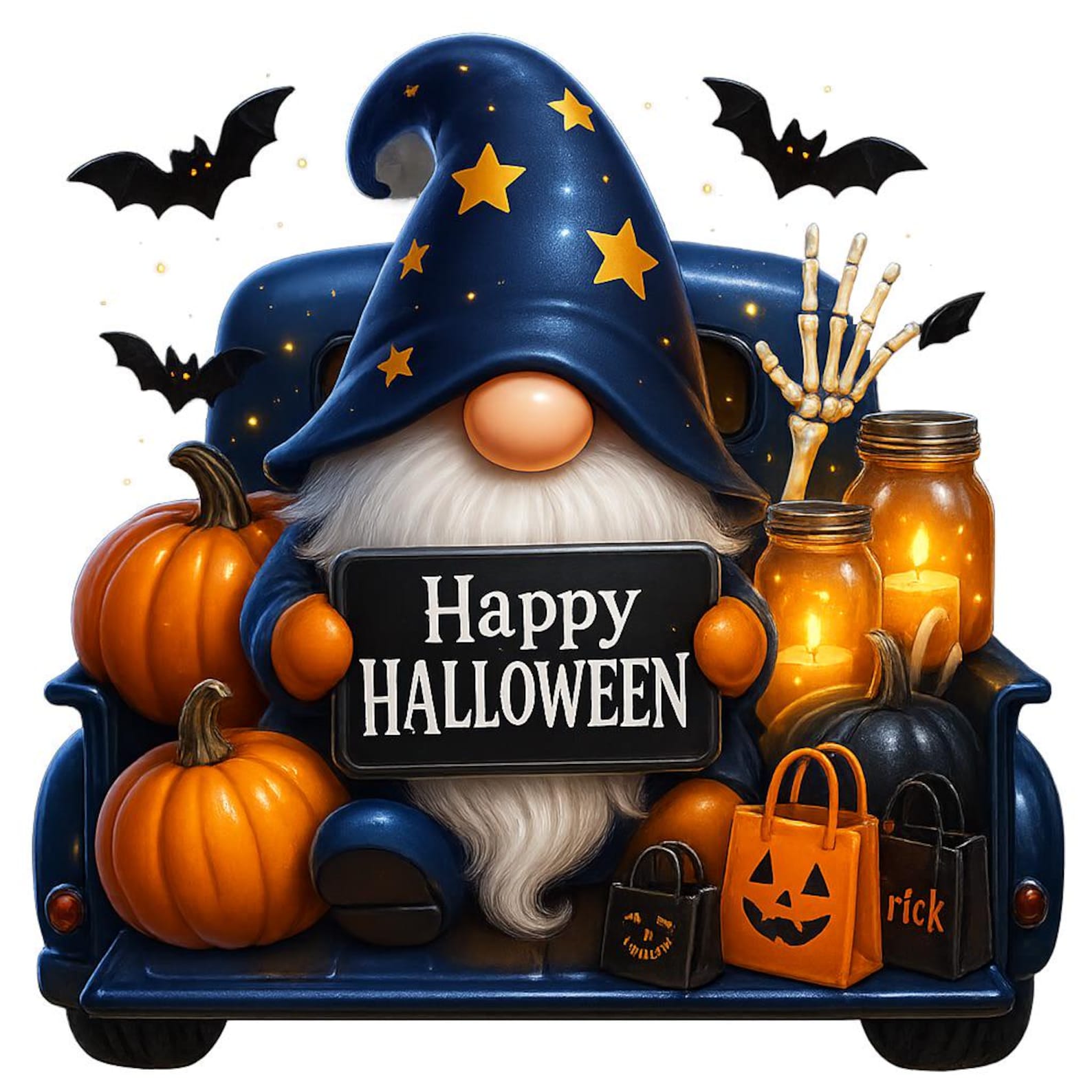 Halloween Gnome & Truck Clipart: Fall Pumpkin PNG (digital Download - Etsy