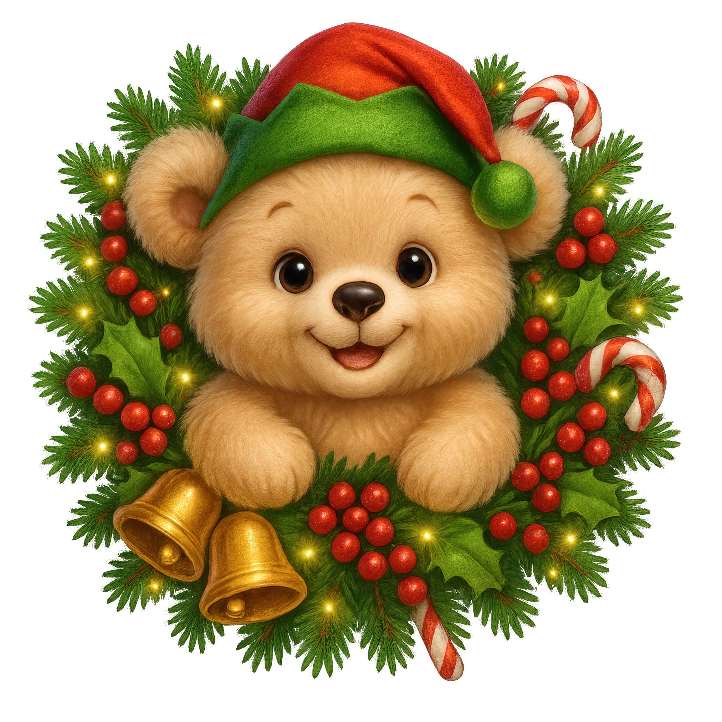 Christmas Teddy Bear Clipart Bundle: Festive Holiday PNG Set (digital ...