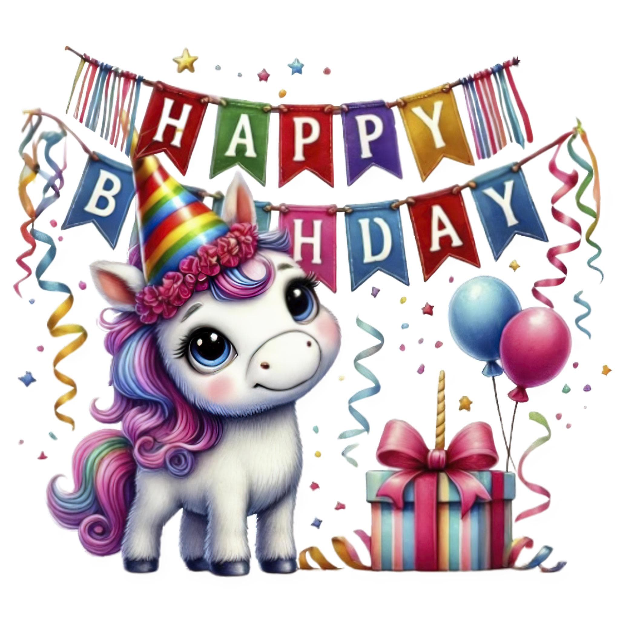 Unicorn Birthday Clipart: Magical Party PNG Bundle (commercial Use ...