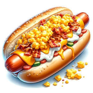 Hot Dog Clipart - 10 High-quality Jpgs - Hotdog Sandwich Clipart Bundle ...