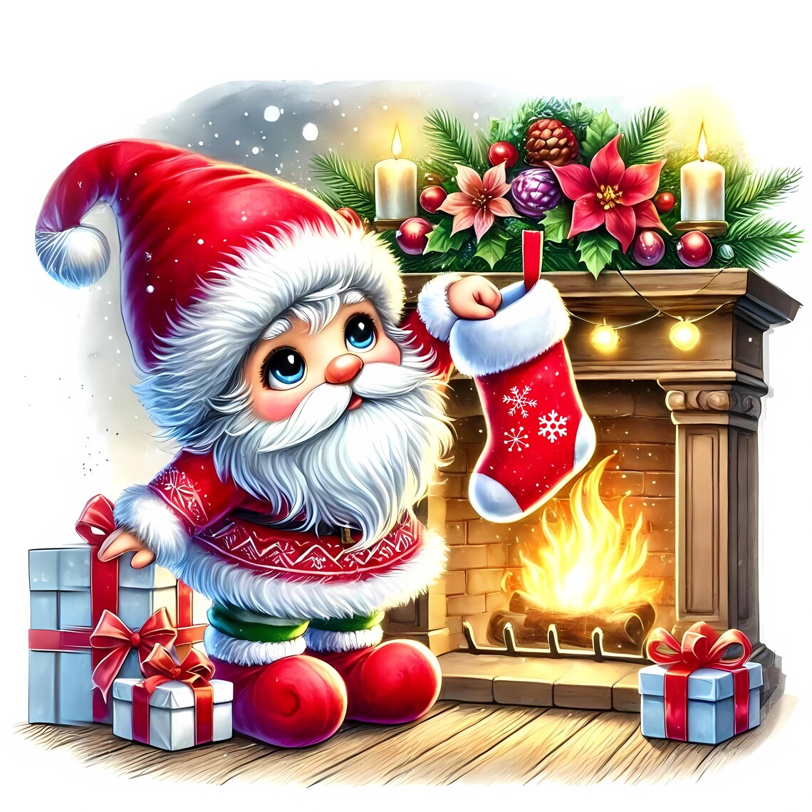 Christmas Gnome Clipart Bundle | Holiday Art (commercial Use) Set of 10 ...