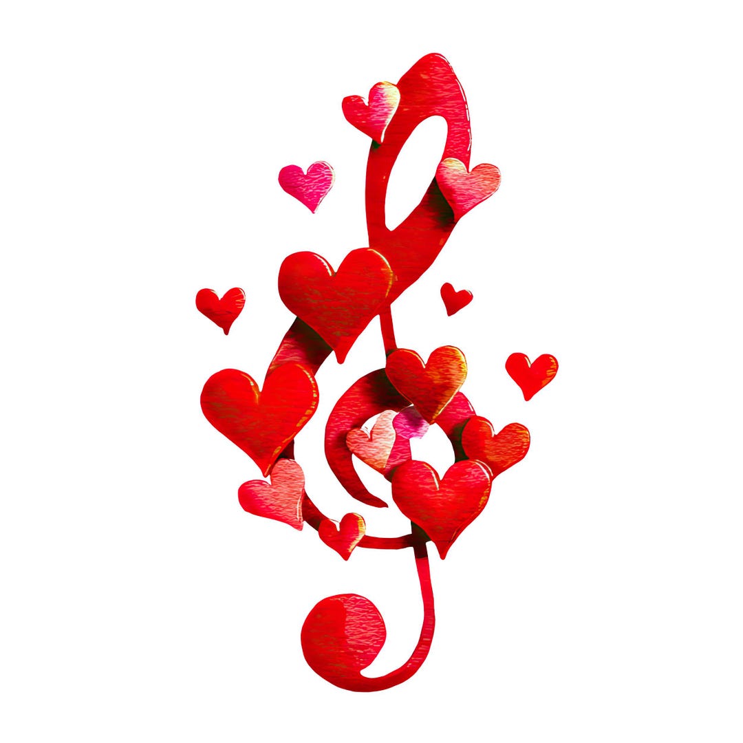 Valentine's Day Music Notes Clipart | Romantic Musical Graphics ...