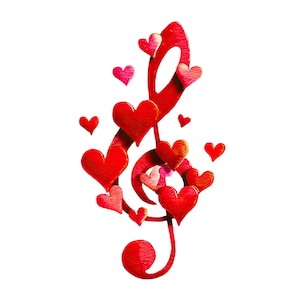 Valentine's Day Music Notes Clipart | Romantic Musical Graphics ...