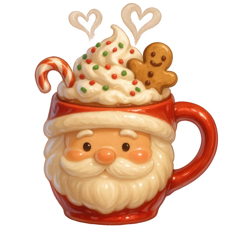 12 Christmas Drinks Clipart Bundle: Festive Holiday Beverage Pngs ...