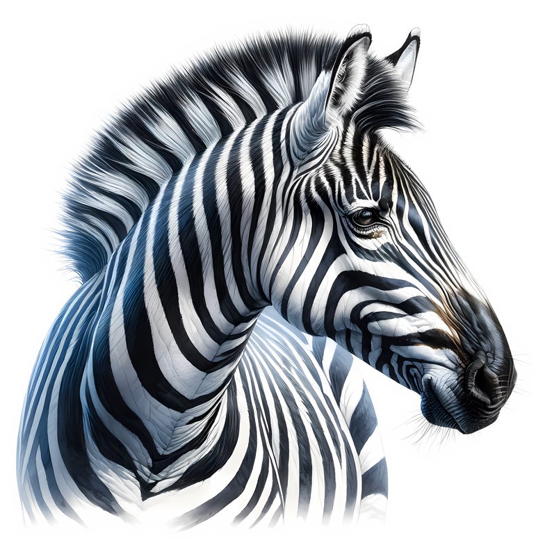 Zebra Clipart 12 High-quality Jpgs Clipart Bundle Wall Art Wildlife ...