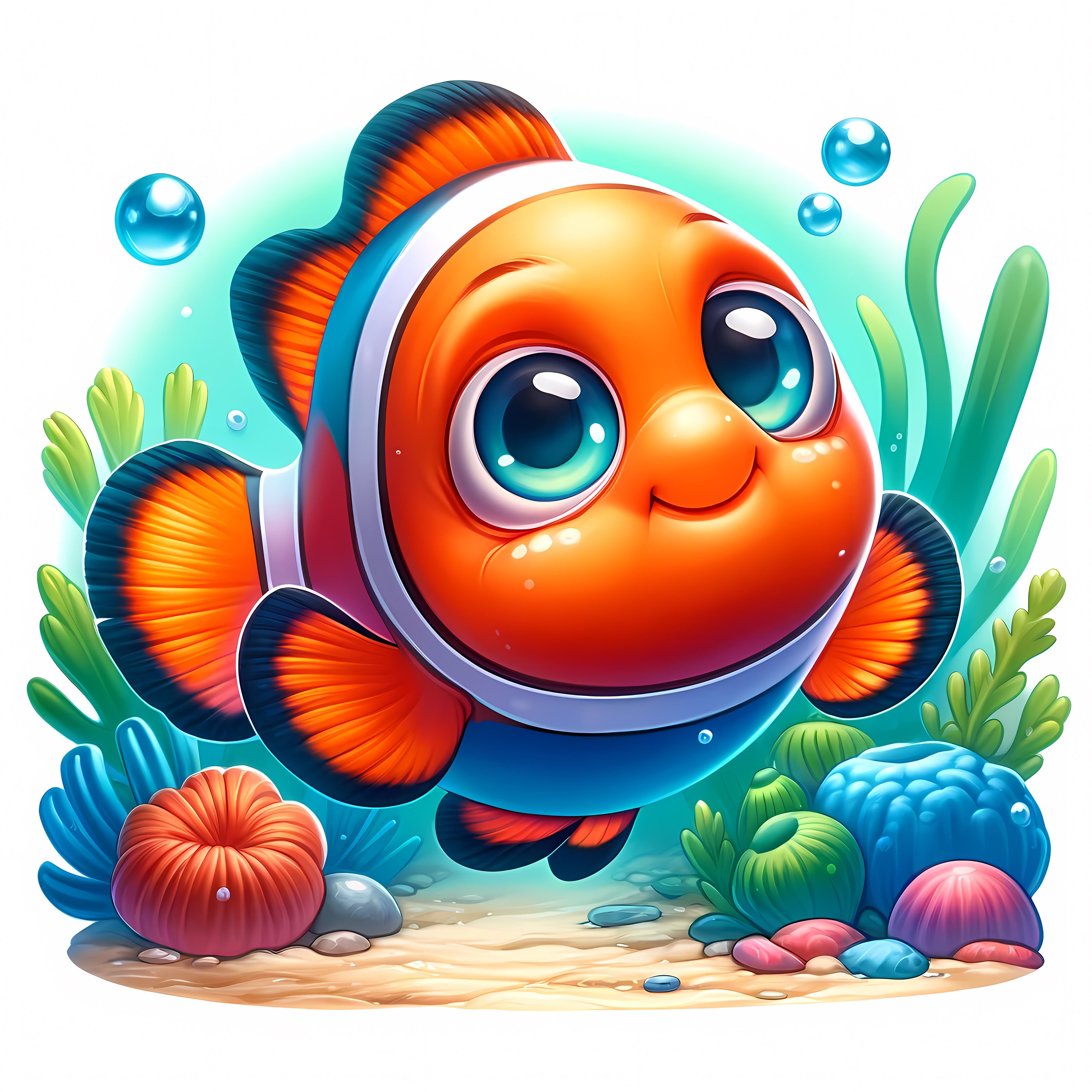Cute Fish Clipart | Adorable JPG Bundle (digital Download) - Etsy