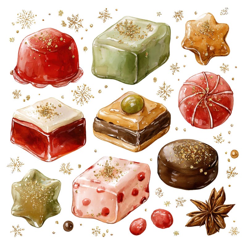 Christmas Candies Clipart | Festive Holiday Treat Graphics | Digital ...