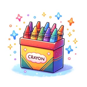 Crayon Box Clipart | Colorful Crayon for Kids Art (digital Download ...