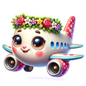 Cute Airplane Clipart | 10 High-quality Jpgs | Adorable Airplane ...