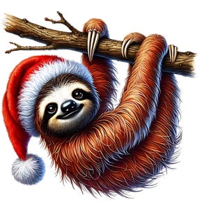 Cute Animal Christmas Clipart | 10 High-quality Jpgs | Festive Santa ...