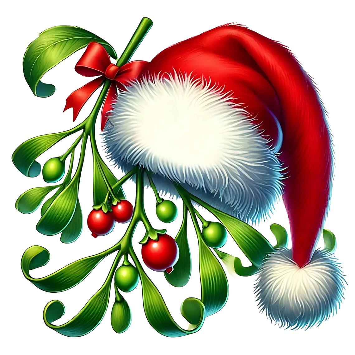 Christmas Mistletoe Clipart Bundle: Festive Holiday Art (11 JPG Digital ...