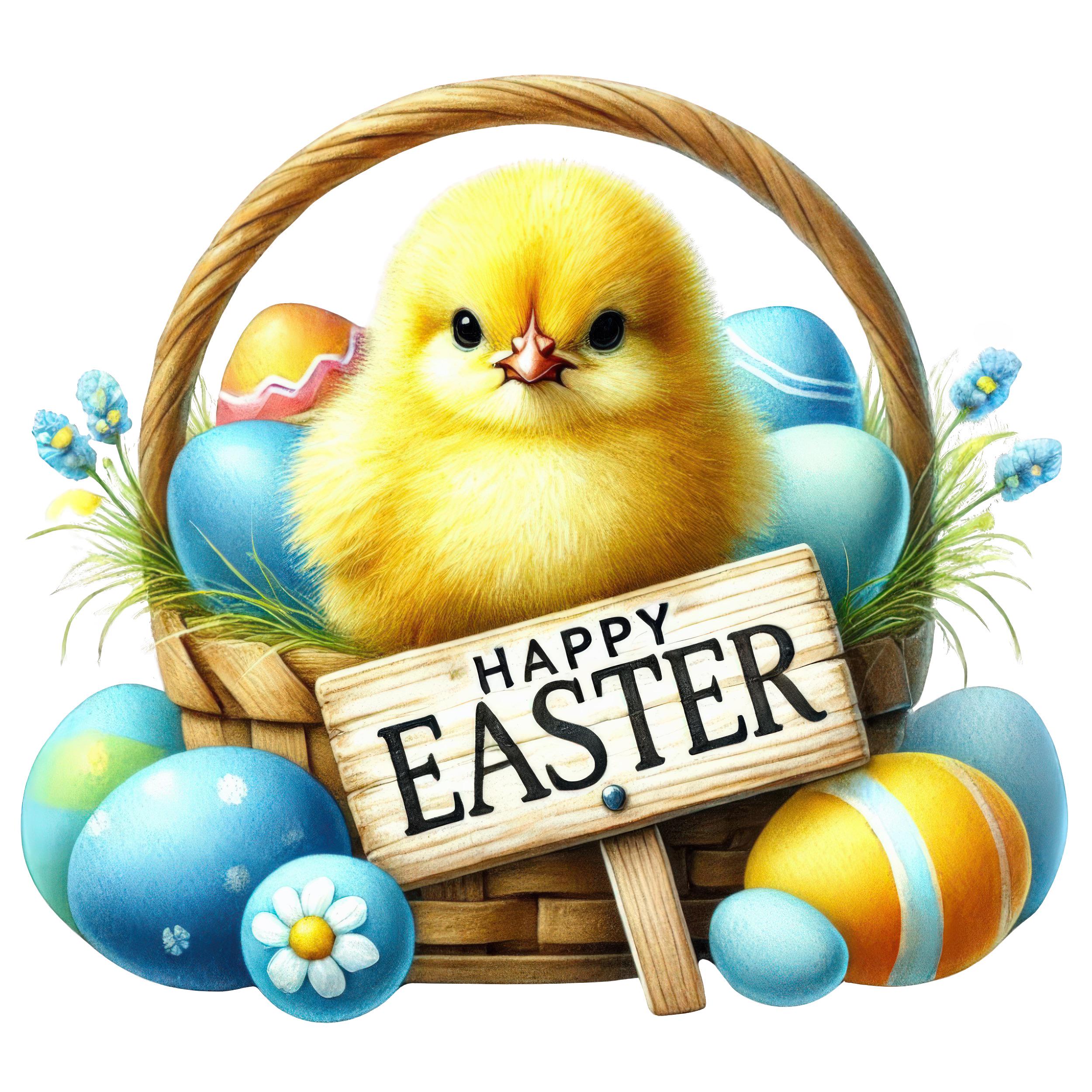 Easter Chicken Clipart Bundle, Floral Spring Design (digital Download ...