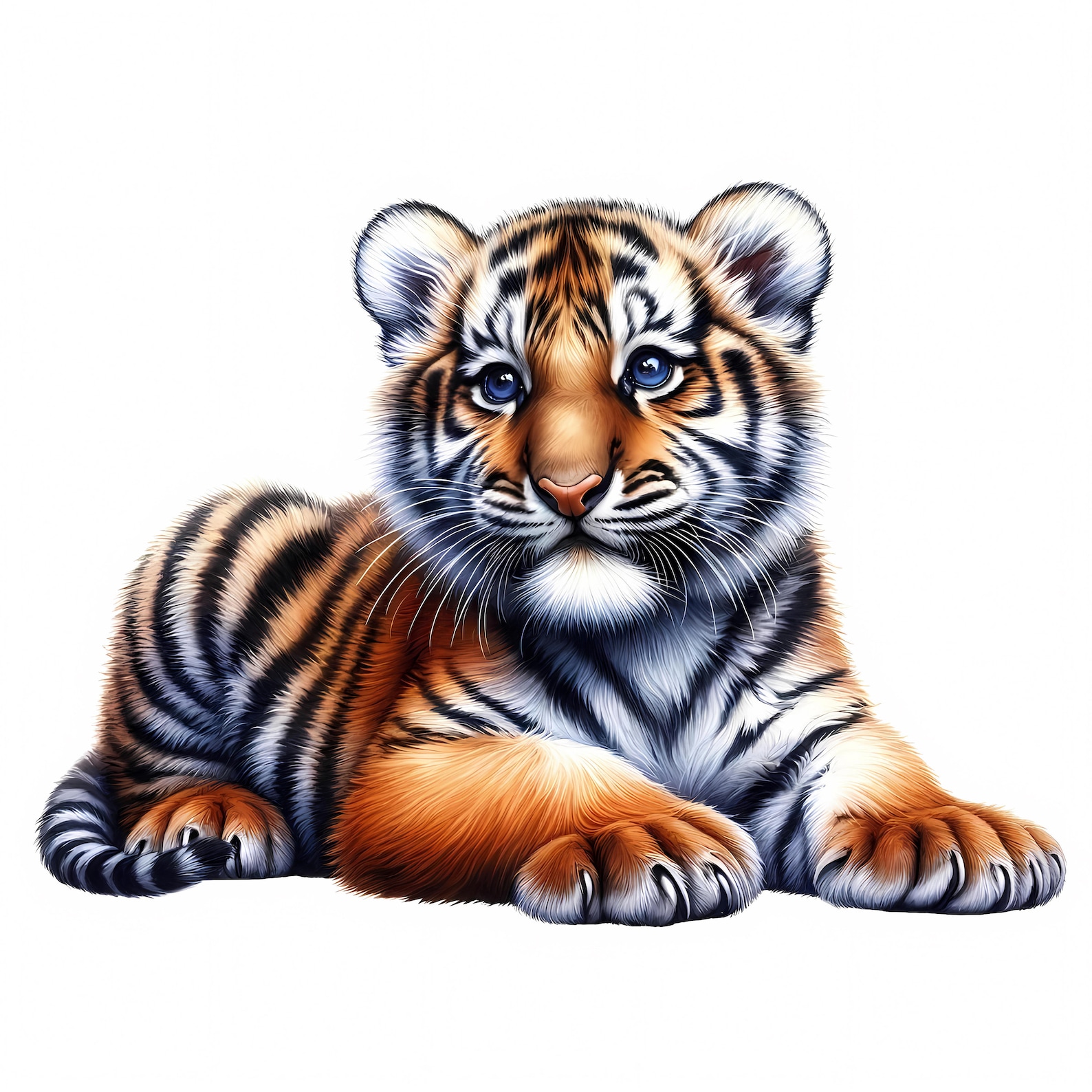 Tiger Cub Clipart 10 High-quality Jpgs Cute Tiger Cub Clipart Bundle ...