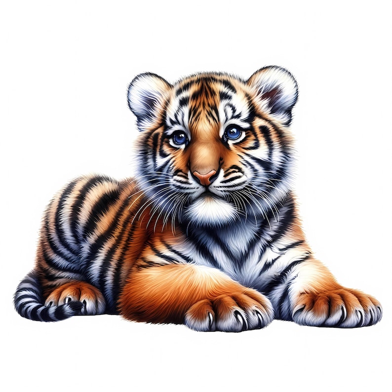 Tiger Cub Clipart 10 High-quality Jpgs Cute Tiger Cub Clipart Bundle ...