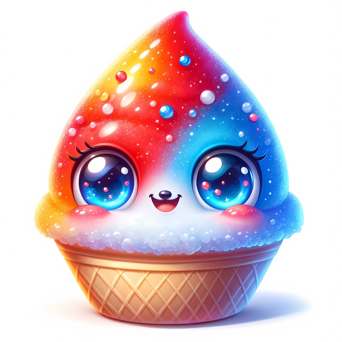 Cute Snow Cone Clipart 12 High-quality Jpgs Kawaii Snow Cone Clipart ...