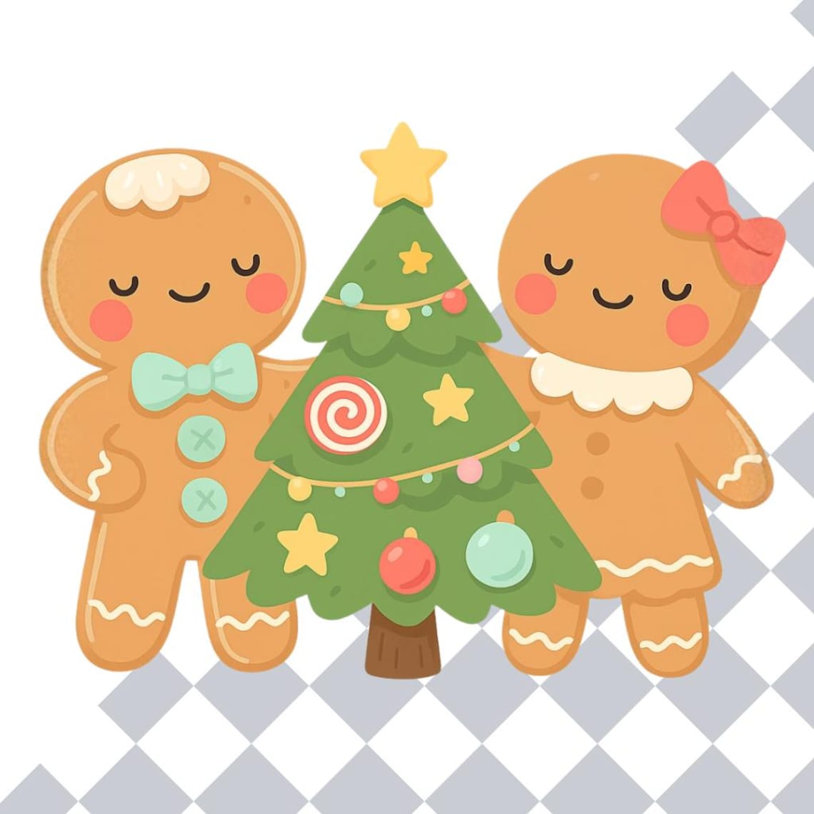 Gingerbread Christmas Clipart: Festive Gingerbread (digital Download ...