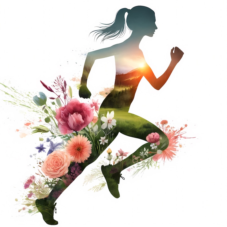 Running Woman Clipart 11 High-quality Jpgs Female Runner Clipart Bundle ...