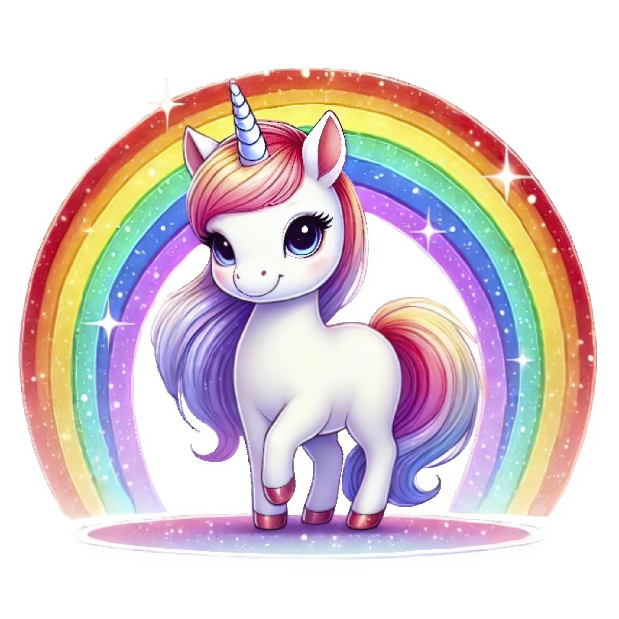 Rainbow Unicorn Clipart | High-quality Nursery Art (digital Download ...