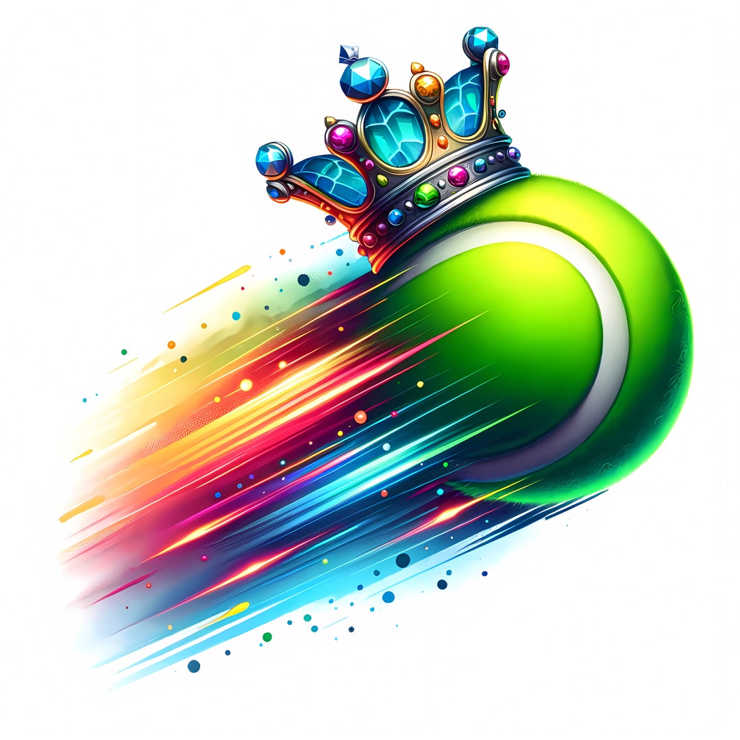 Tennis Ball With Crown Clipart 12 High-quality Jpgs Vibrant Tennis Ball ...