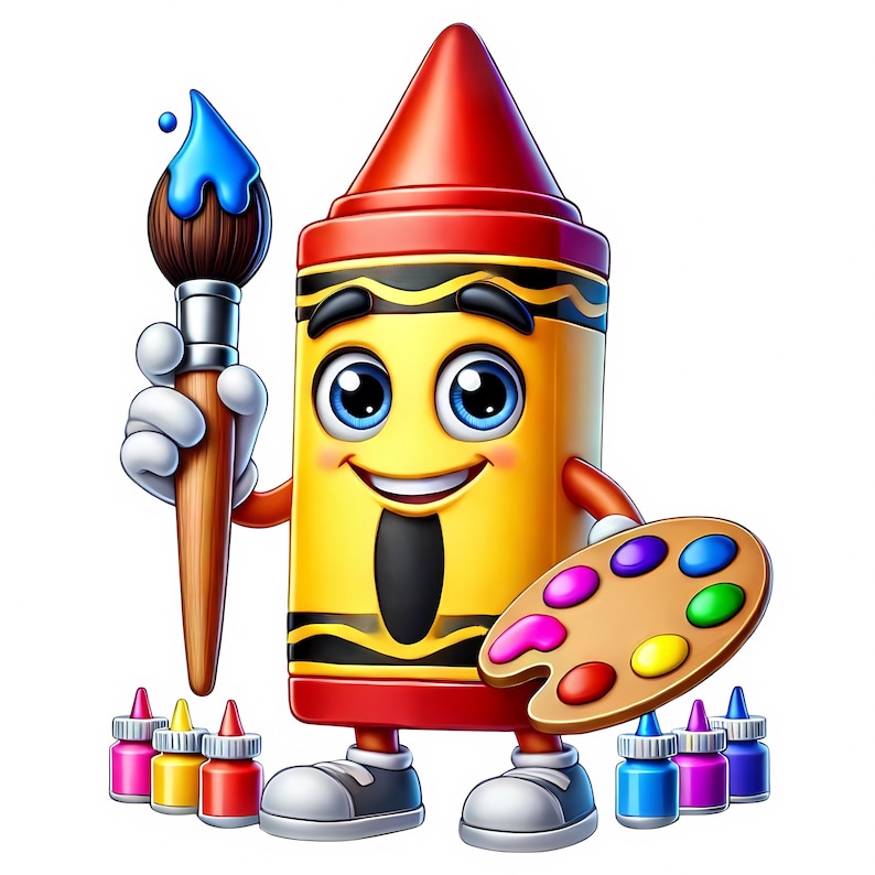 Cute Crayon Clipart Bundle | High-quality Jpgs (digital Download) - Etsy