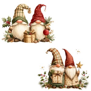 Christmas Gnomes Clipart: Adorable Festive Holiday Graphics (digital ...