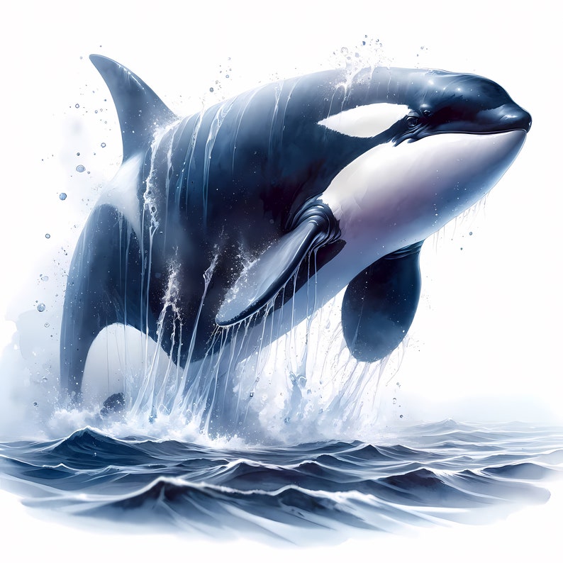Killer Whale JPG Clipart Bundle – Orca Digital Prints (digital Download ...