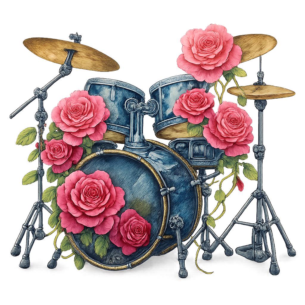 10 Floral Drum Clipart: Elegant Flower Drum Bundle (PNG Digital ...
