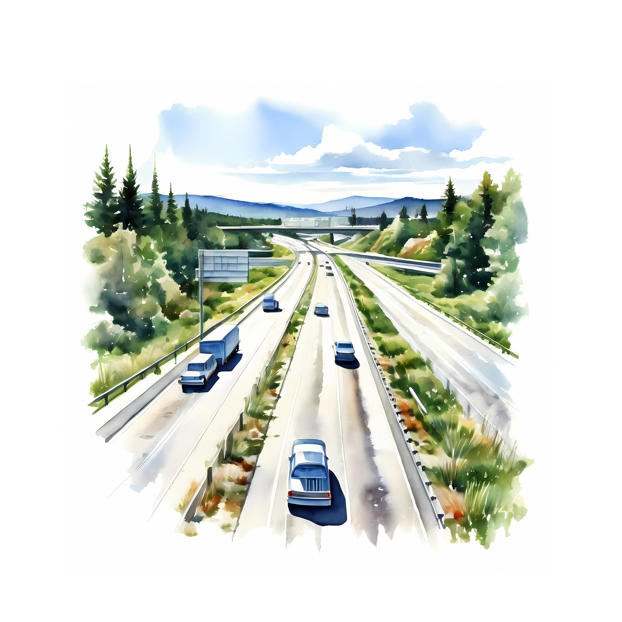 Highway Clipart 10 High-quality Jpgs Clipart Bundle Digital Download ...