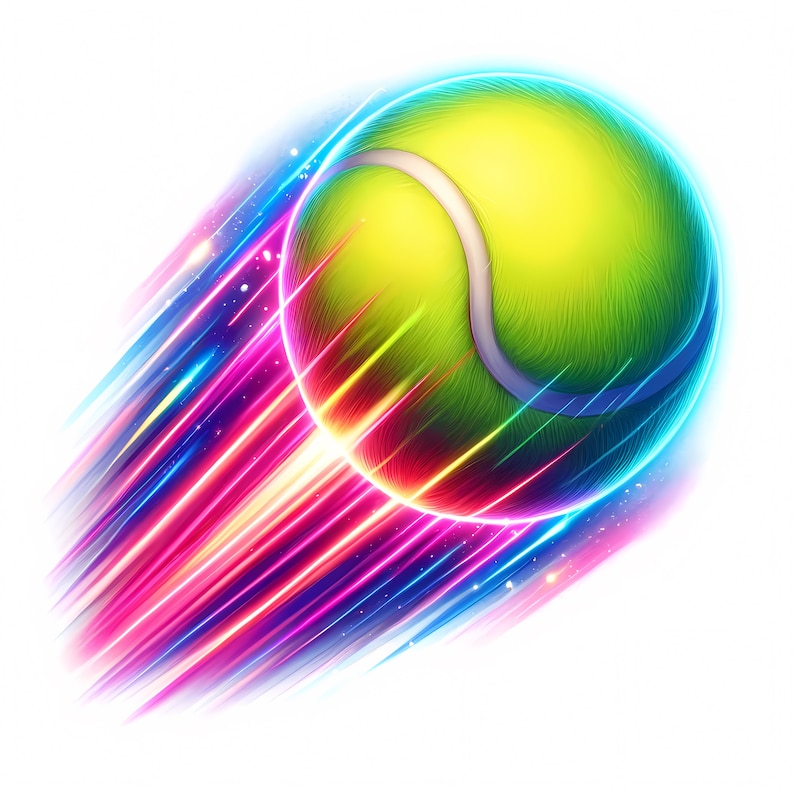 Neon Tennis Ball Clipart | Sports Art Printable (digital Download) Set ...