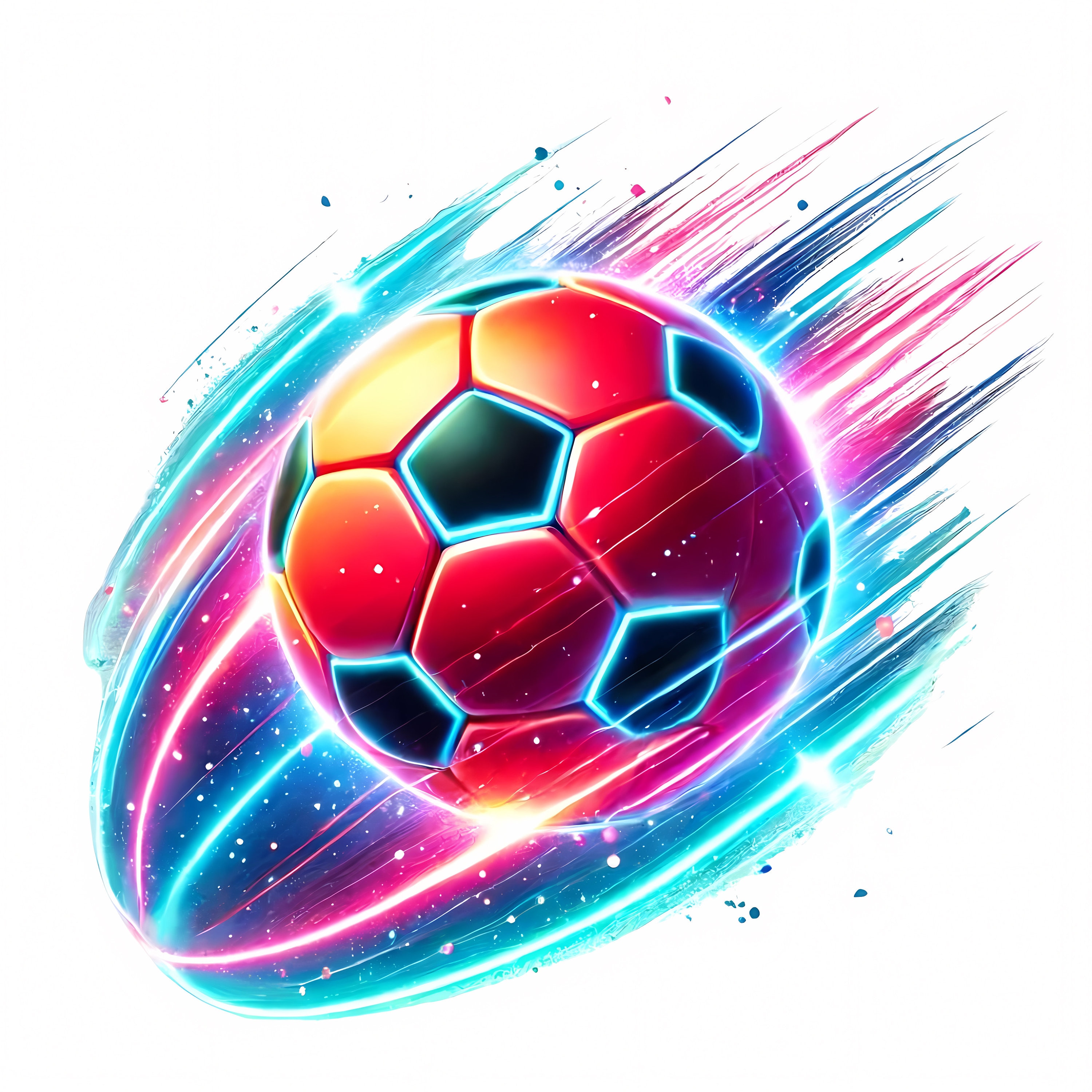 Neon Soccer Ball Clipart 12 High-quality Jpgs Vibrant Soccer Ball ...