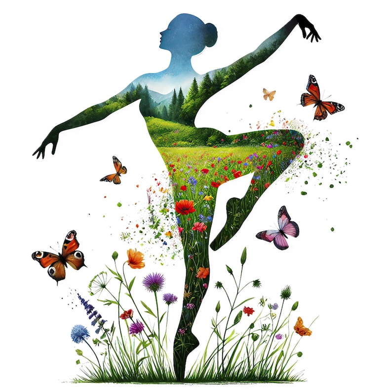 Ballet Dancer Clipart – Floral Ballerina PNG Bundle (digital Download ...