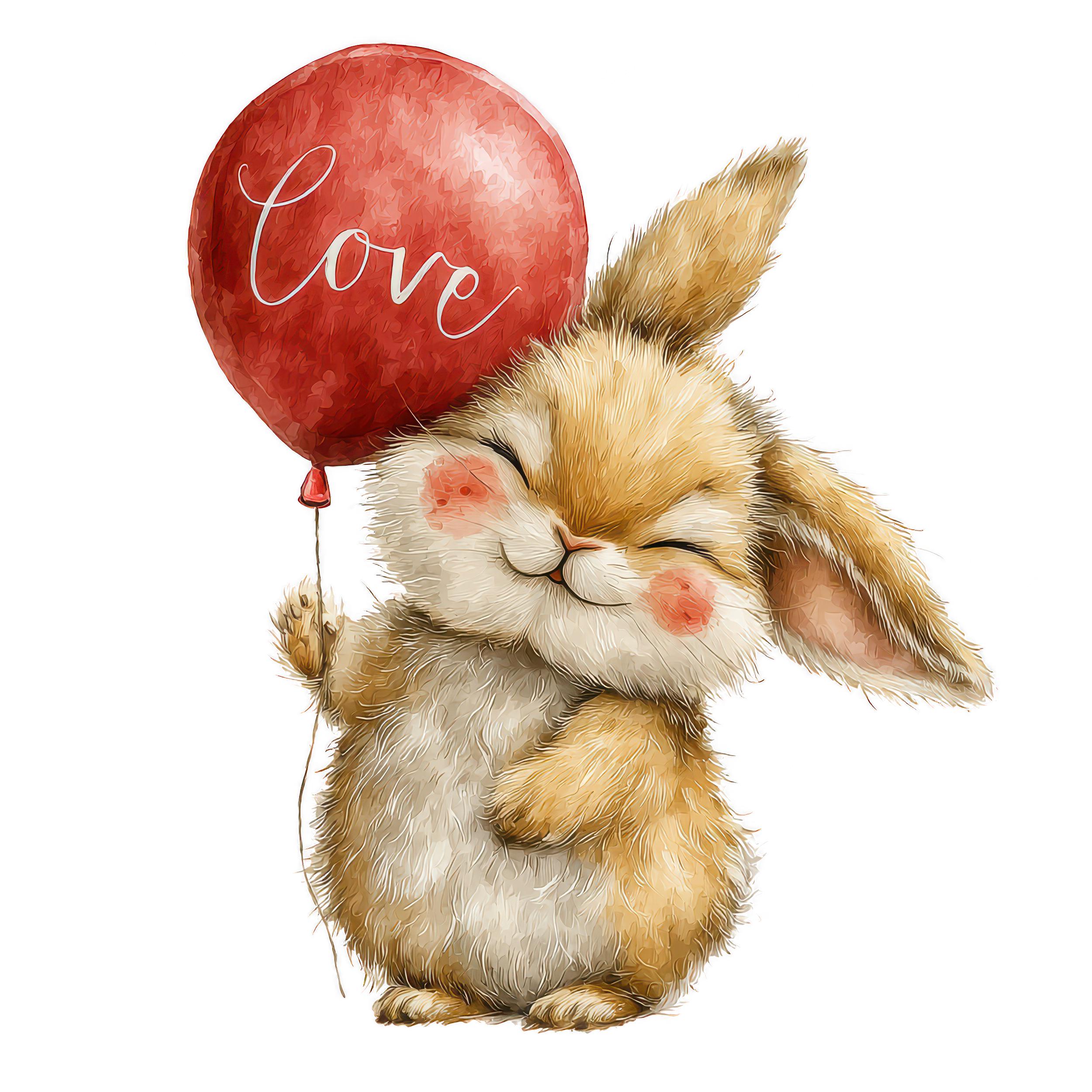 Bunny Valentine's Day Clipart: Whimsical Graphics (digital Download) 15 ...