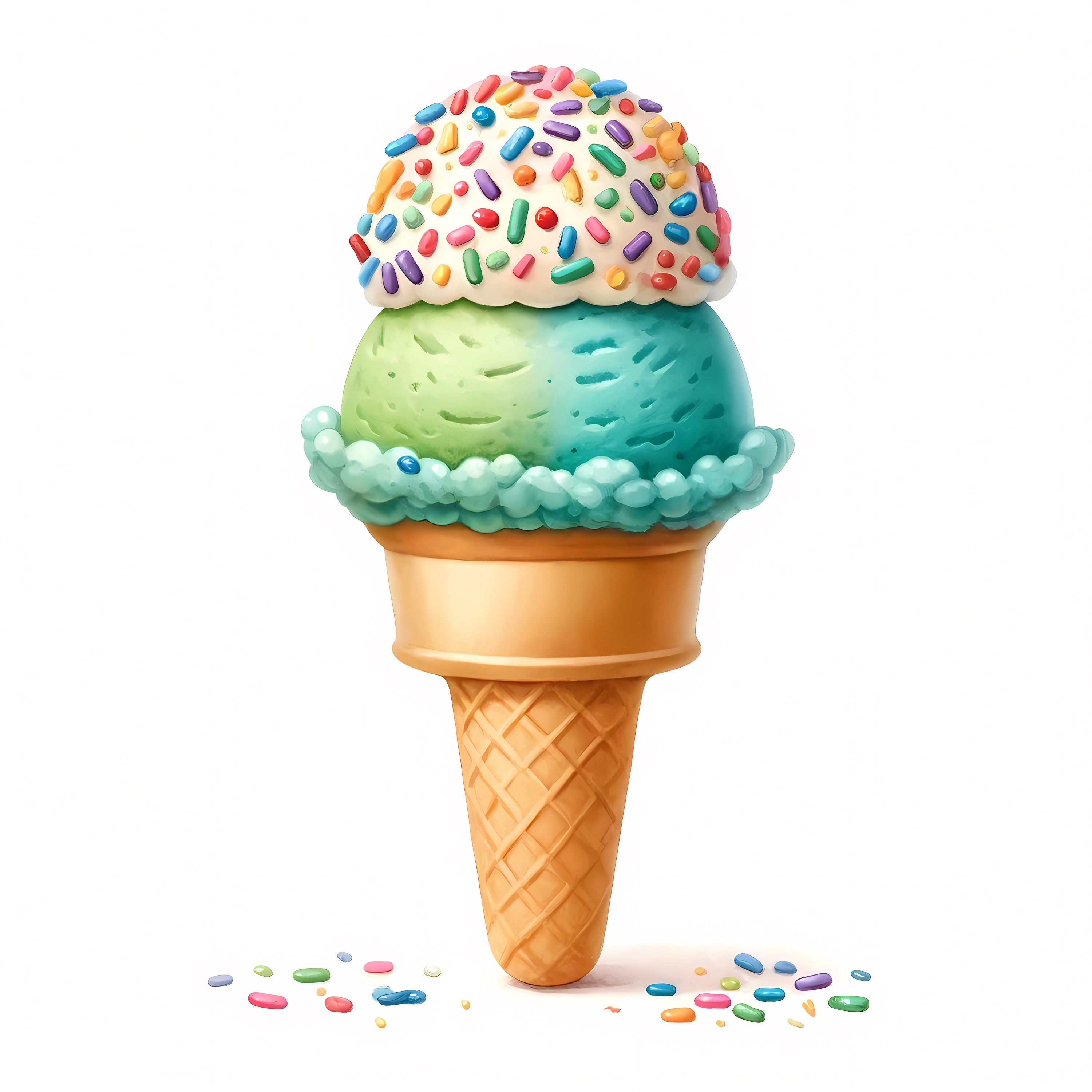 Sprinkles Ice Cream Clipart 12 High-quality Jpgs Delicious Ice Cream ...
