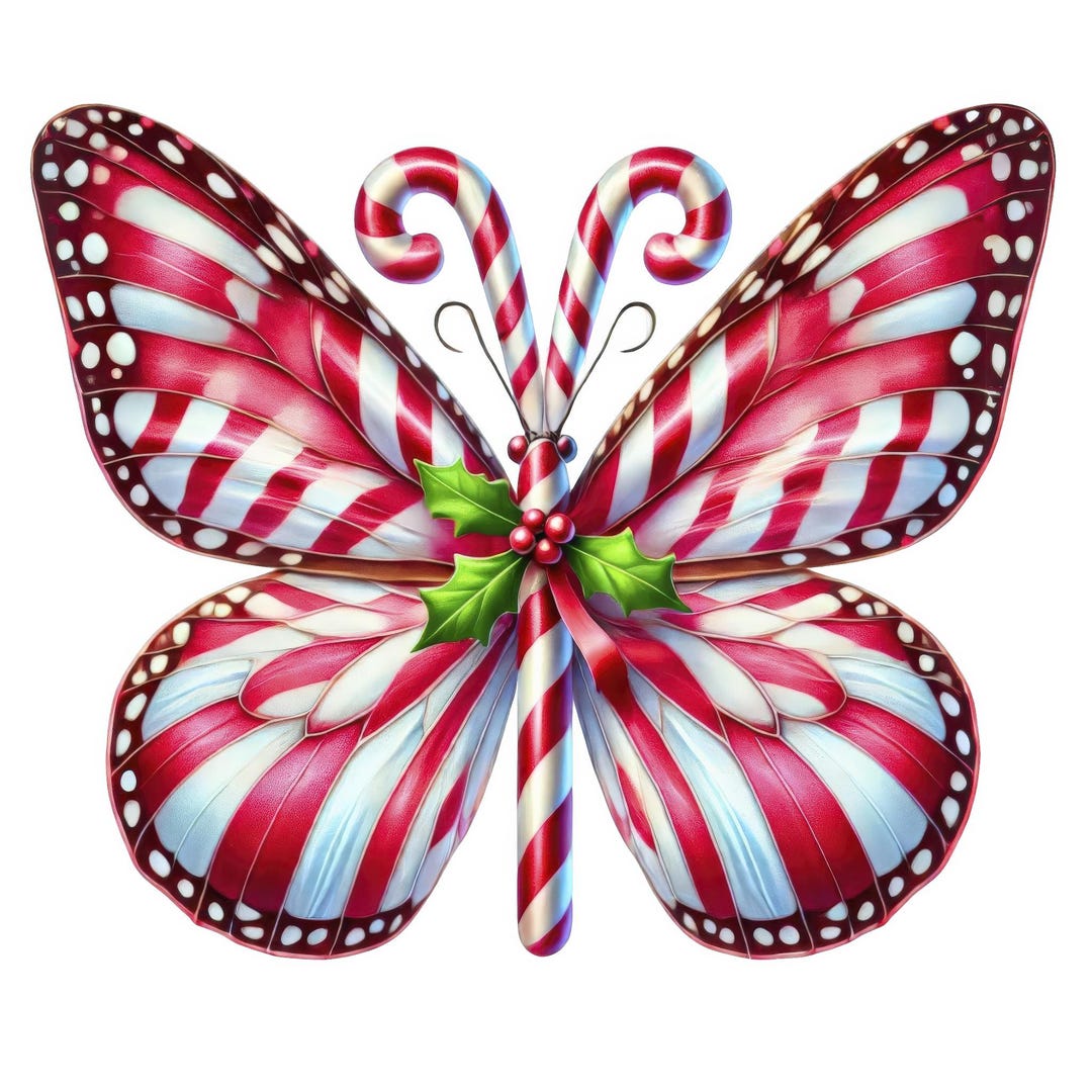 Christmas Butterfly Clipart | 12 High-quality Designs | Festive ...