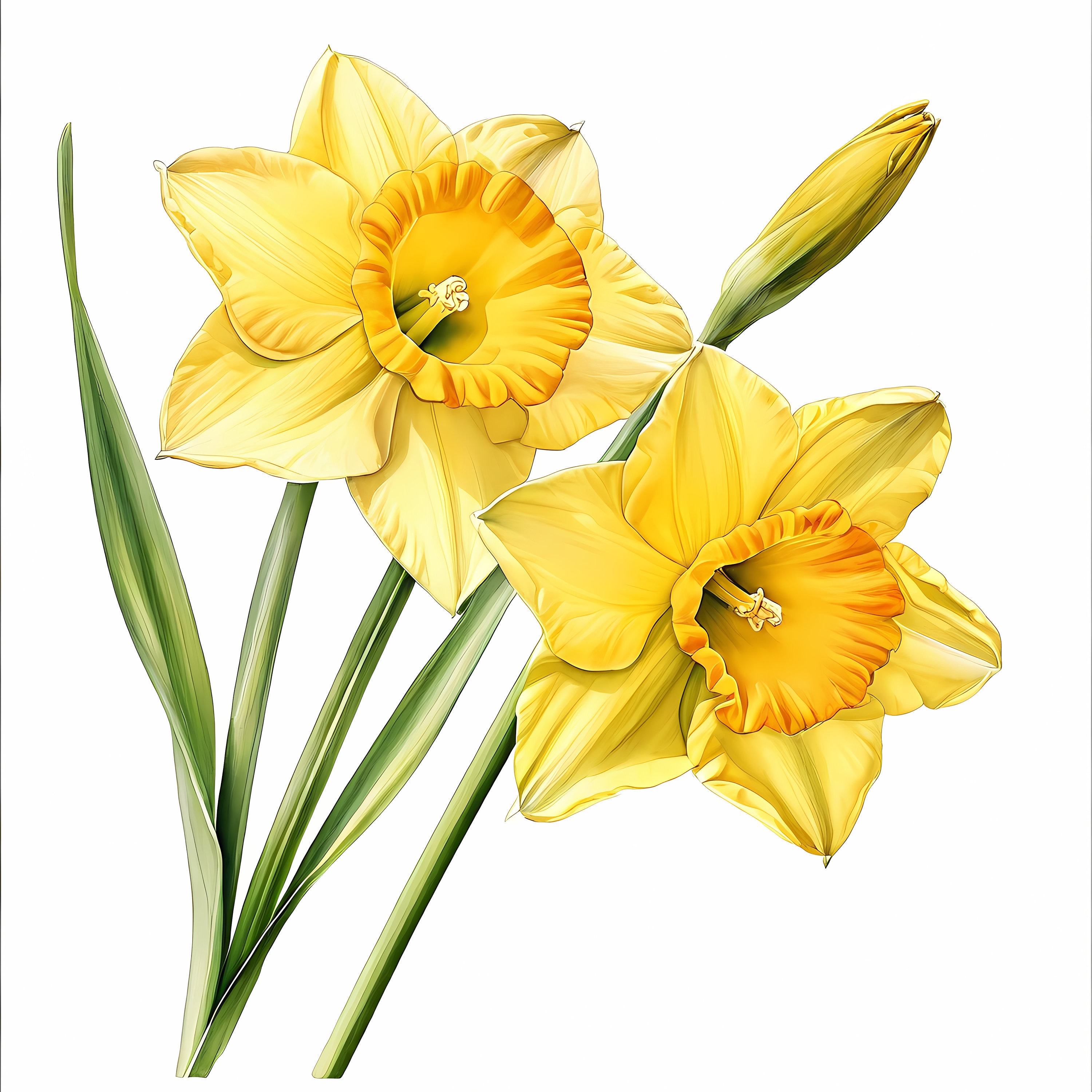Daffodil Flower Clipart – High-quality JPG Bundle (digital Download) - Etsy