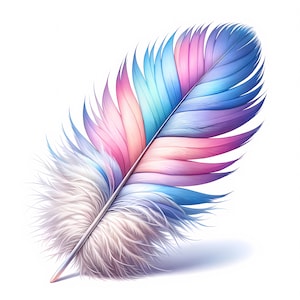 Colorful Feather Clipart | Boho Feather Art, Commercial Use (digital ...