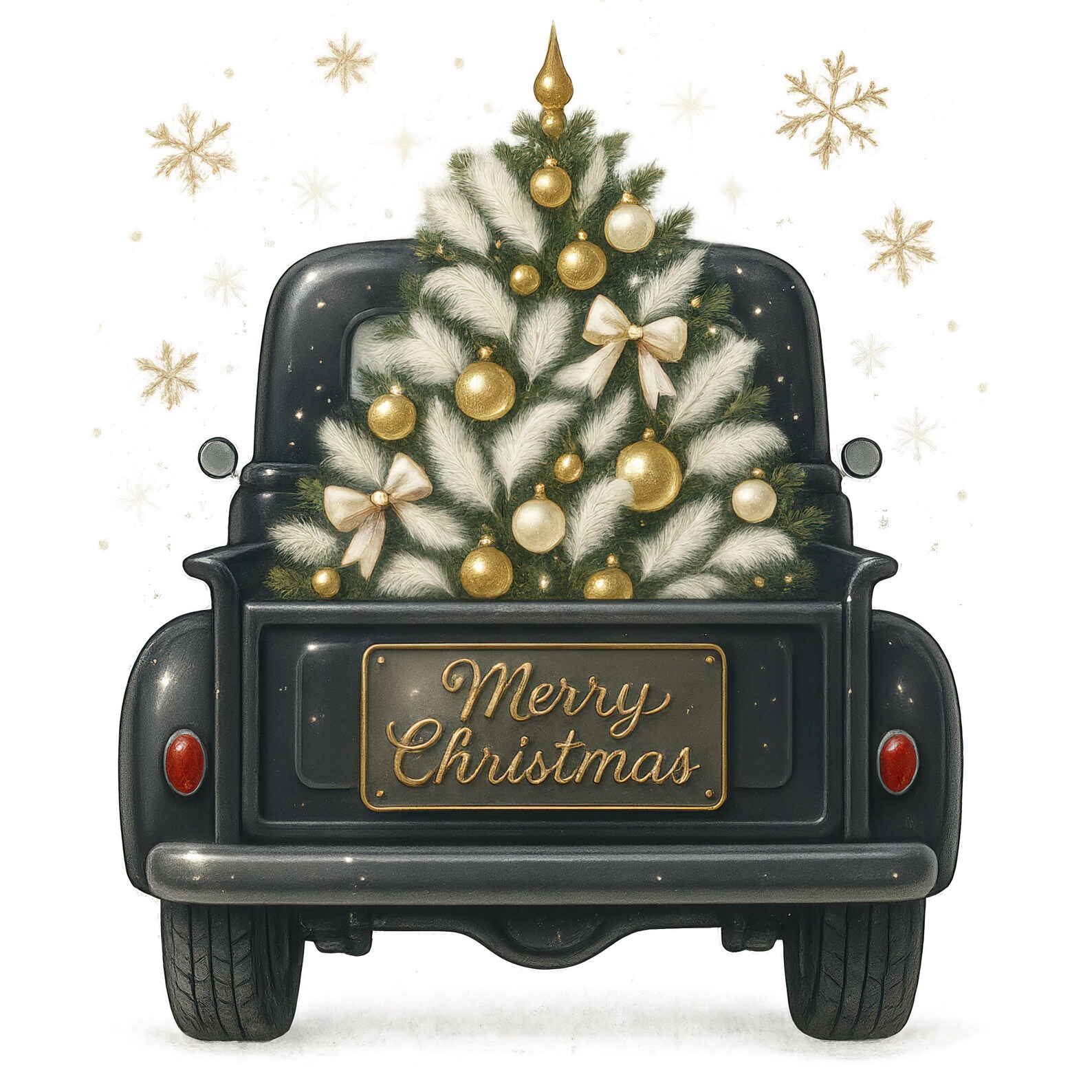 Vintage Christmas Truck Clipart: Festive Holiday PNG (digital Download ...