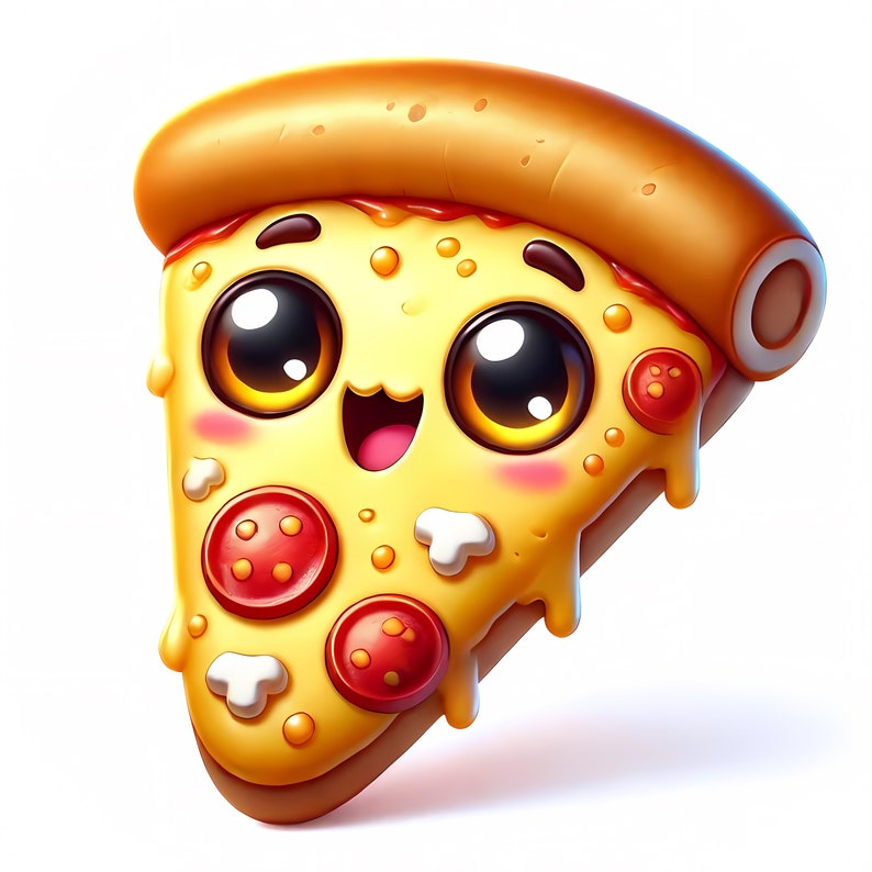 Cute Pizza Clipart 12 High-quality Jpgs Charming Cute Slice Pizza ...